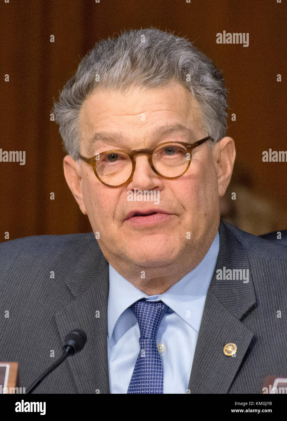 United States Senator Al Franken (Democrat of Minnesota) questions ...