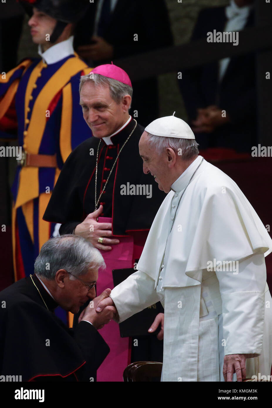 Rome, Italy. 7th Dec, 2017. POPE FRANCIS during the audience in Paul VI ...
