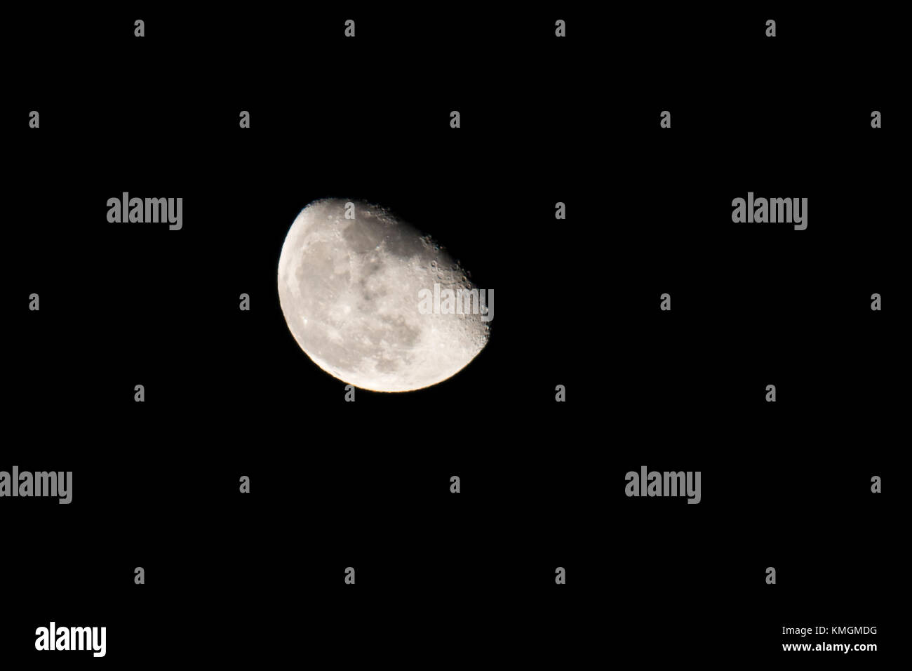 The half supermoon rises into the clear sky as seen in Worksop ...