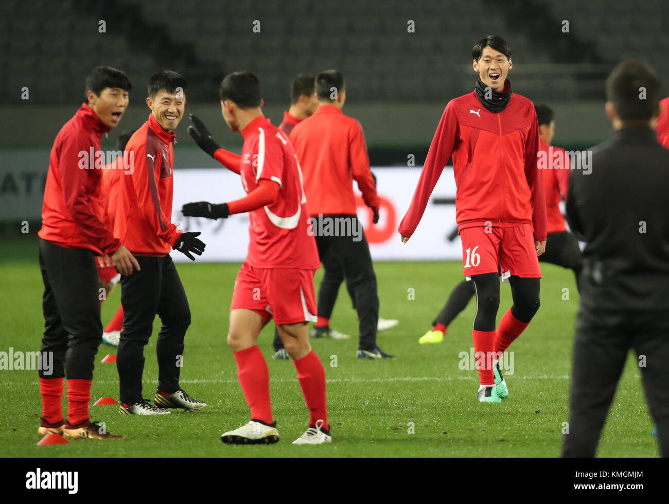 08th Dec, 2017. N.K. football team train for tournament North Korean ...