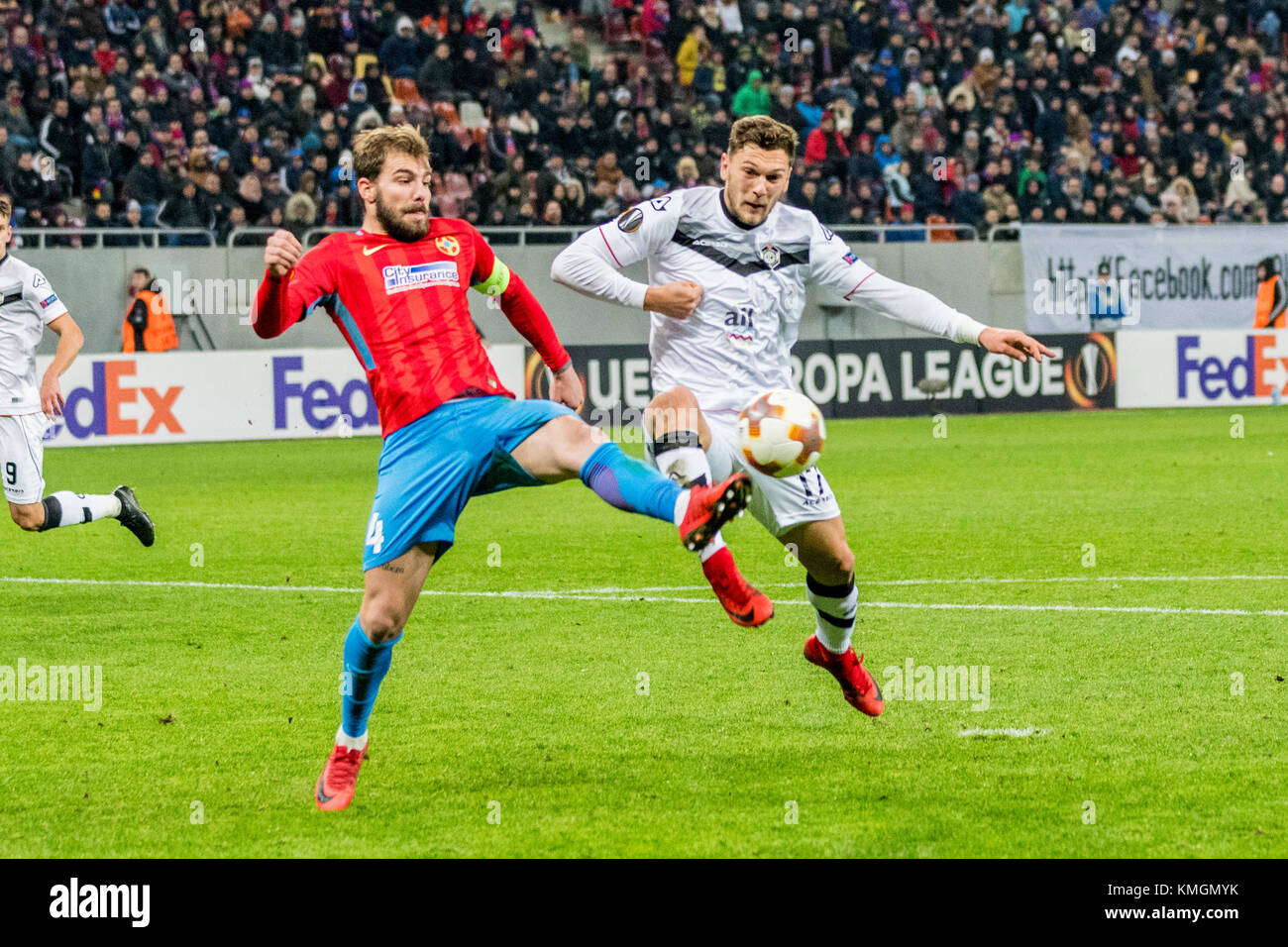 December 8, 2017: Mihai Balasa #4 (FCSB Bucharest) and Balint Vecsei ...