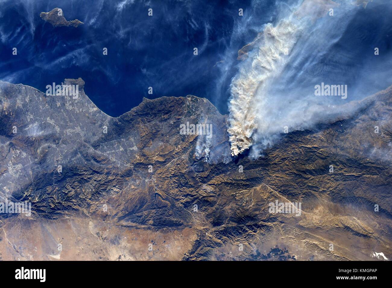 International Space Station, Earth Orbit. 07th Dec, 2017. Smoke from ...