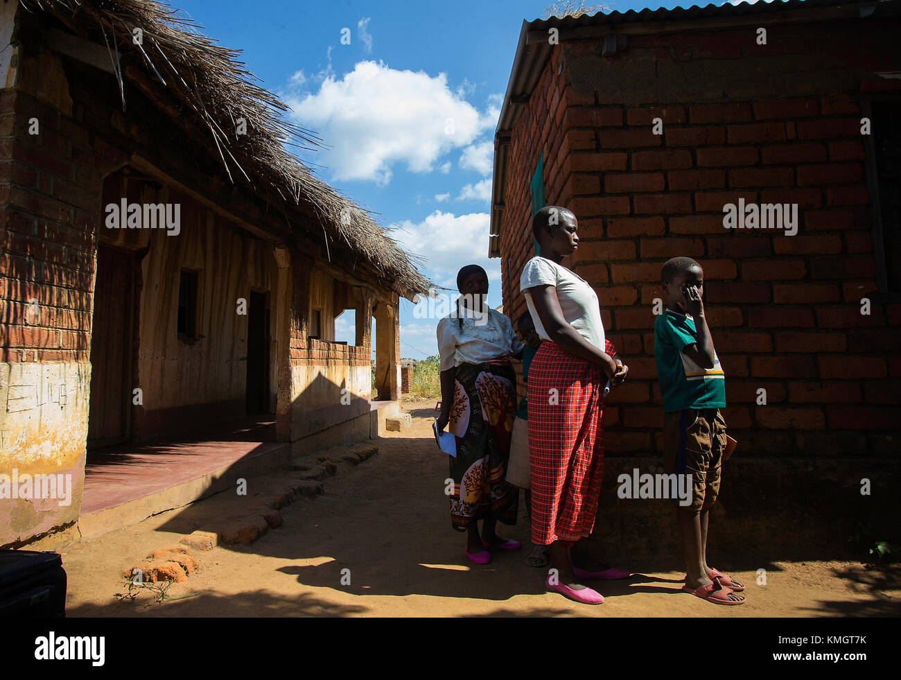 Malawi. 22nd June, 2017. A family in rural Malawi waits to visit a ...