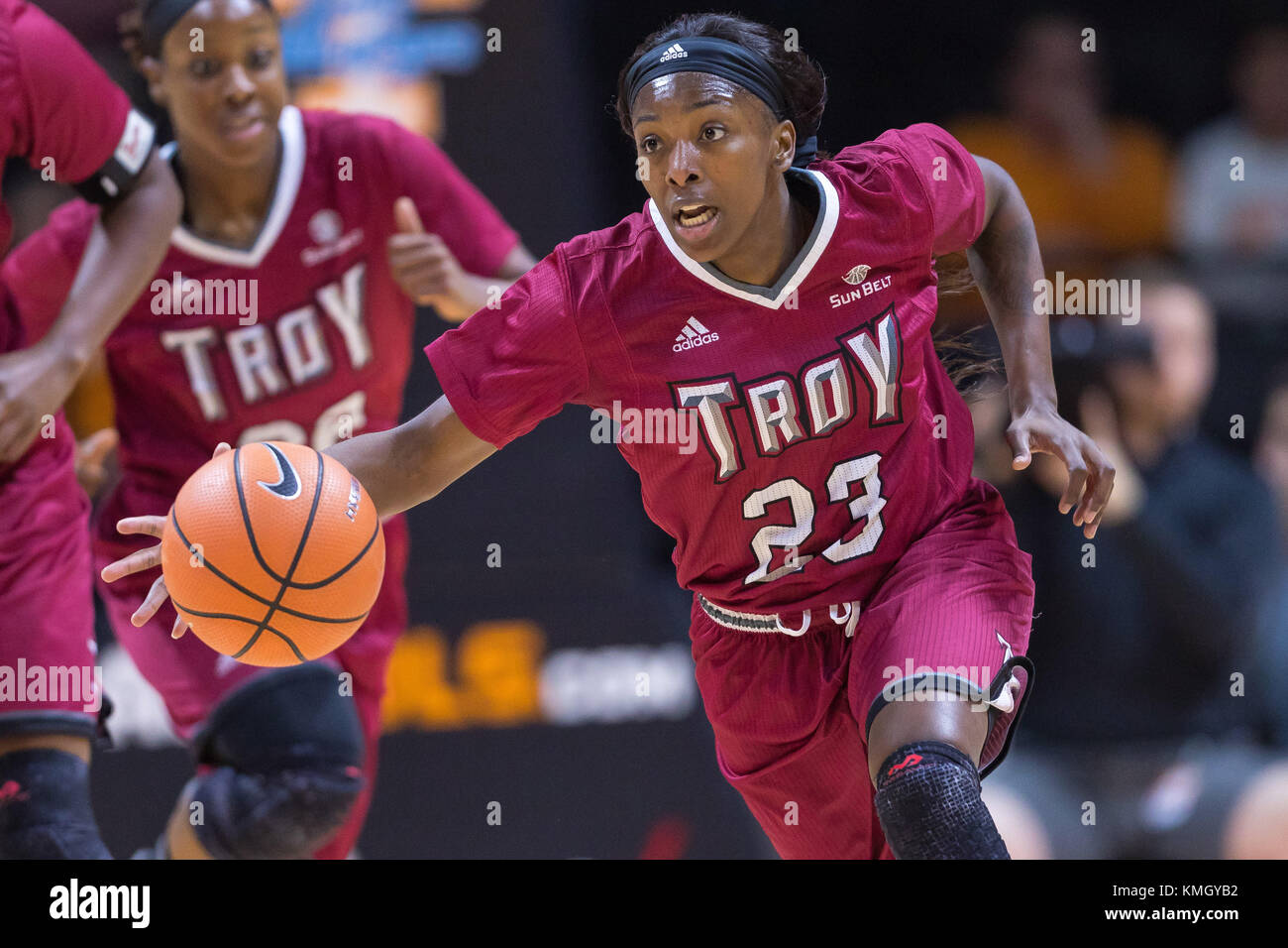 December 6, 2017: Shaterrika O'Neal #23 of the Troy Trojans brings the ...