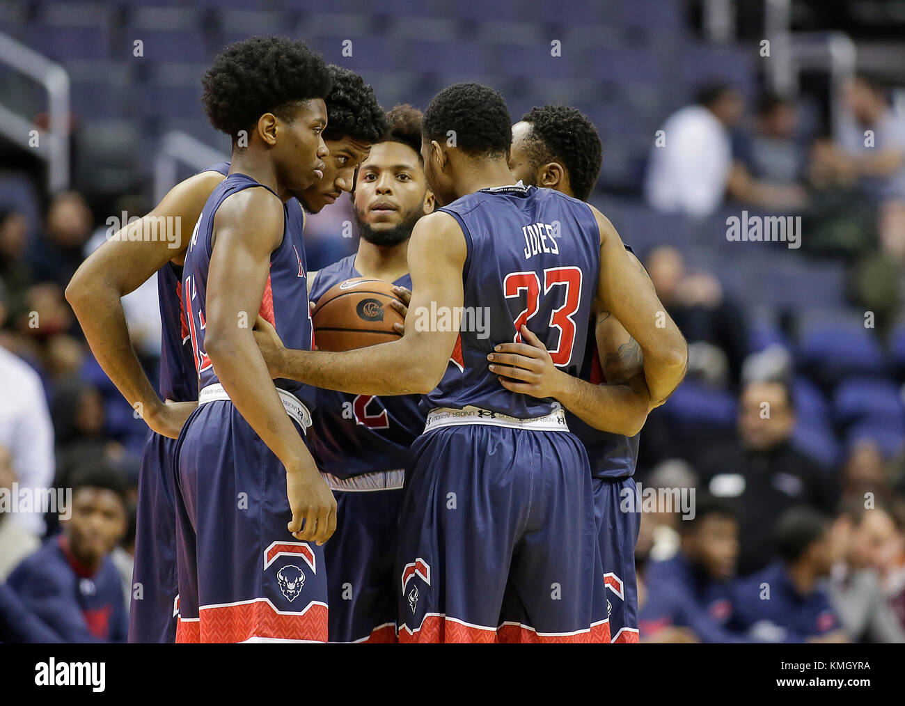 December 07, 2017: Howard Bison's starting line up before a NCAA Men's ...