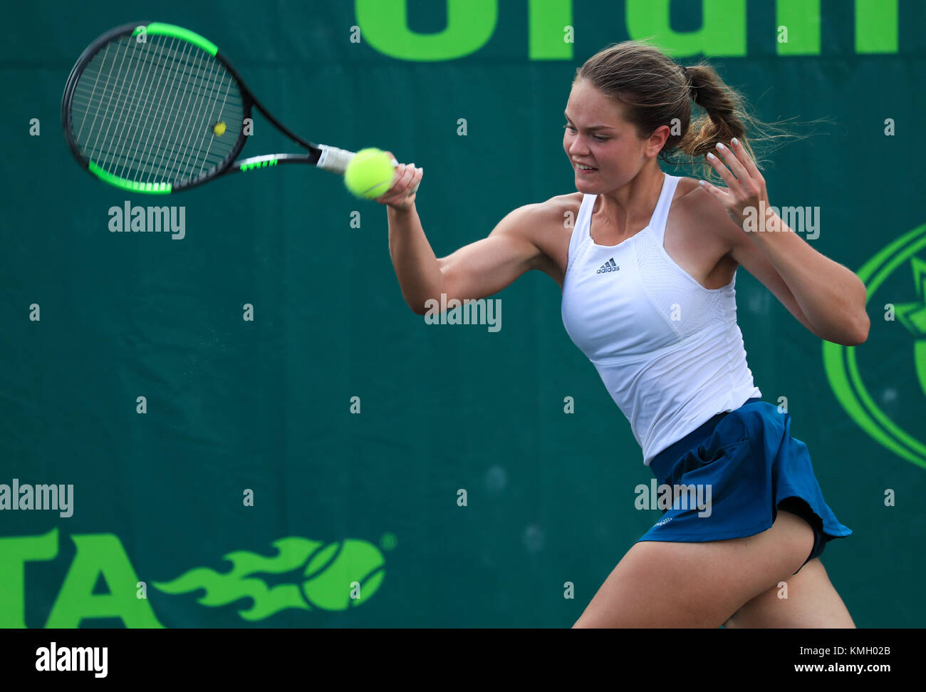 Plantation, Florida, USA. 07th Dec, 2017. Katriin SAAR (EST) plays in ...