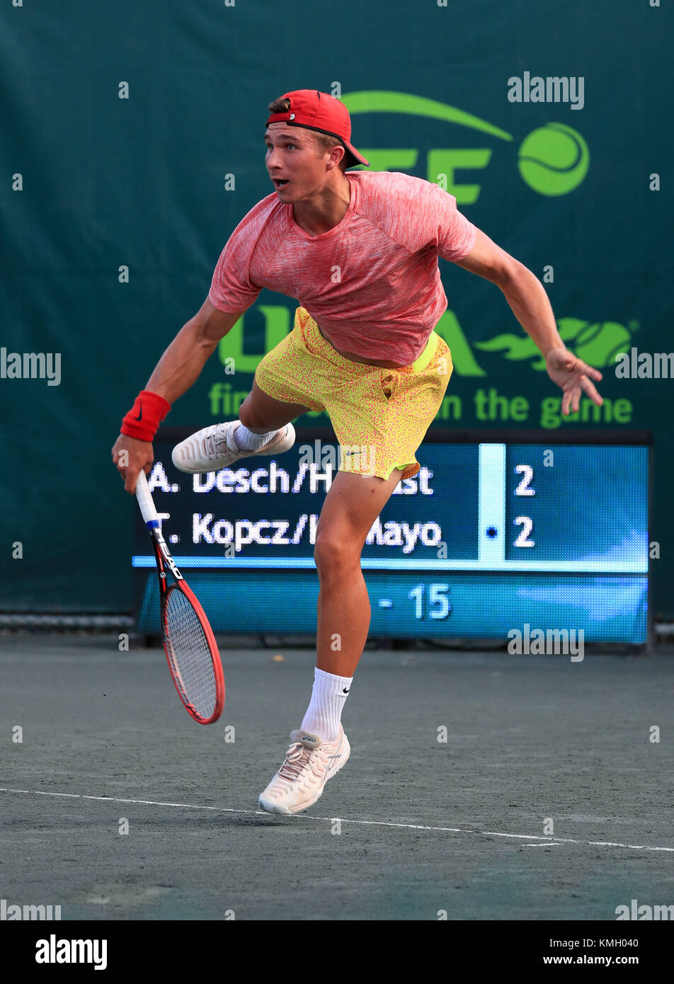 Plantation, Florida, USA. 07th Dec, 2017. Tomas KOPCZYNSKI (USA) plays ...