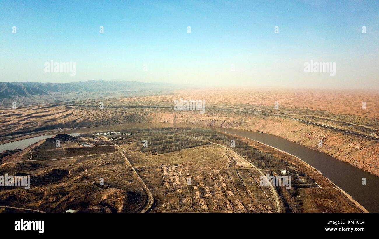 Zhongwei. 8th Dec, 2017. Photo taken on Dec. 8, 2017 shows the scenery ...