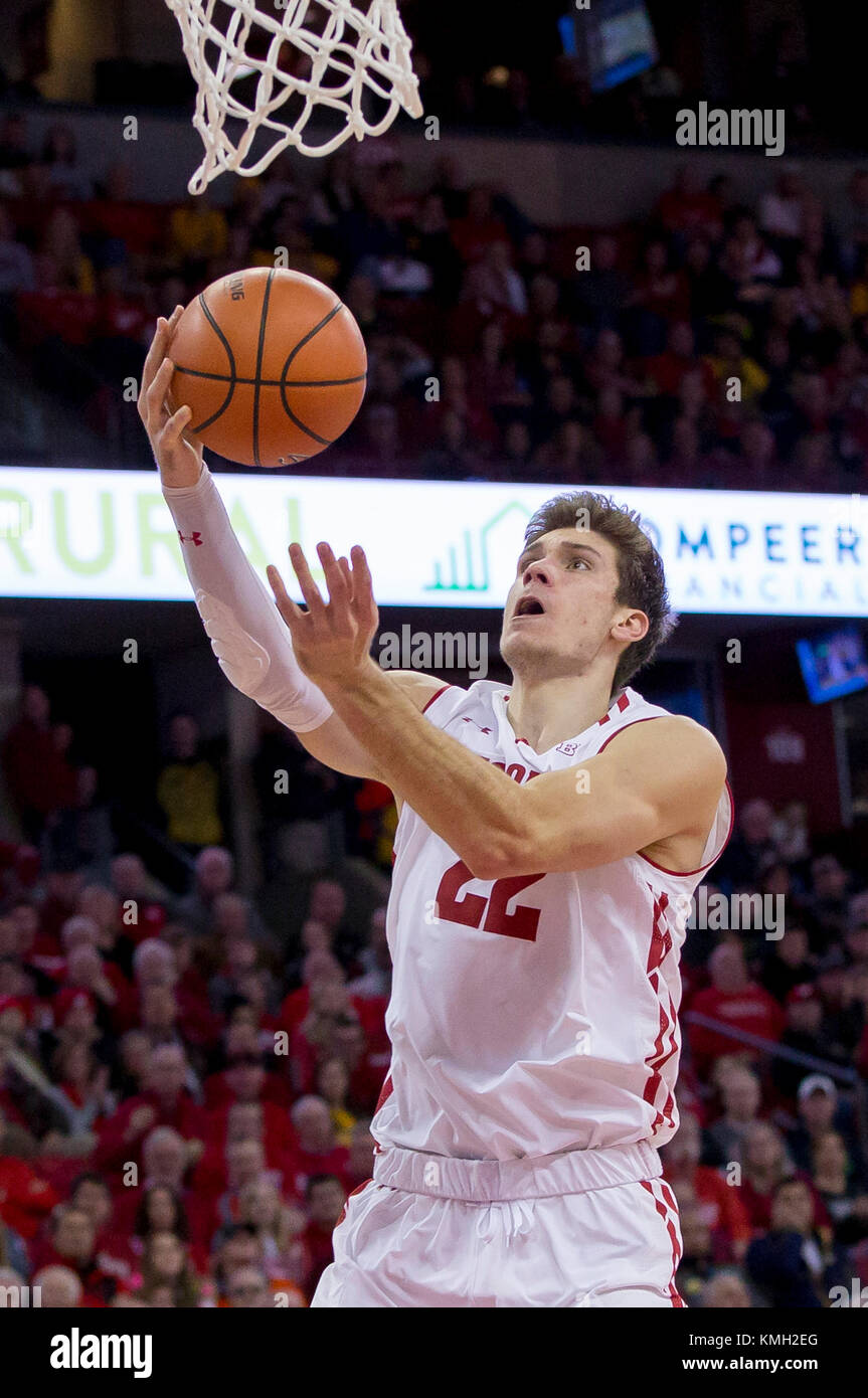 Madison, WI, USA. 9th Dec, 2017. Wisconsin Badgers forward Ethan Happ ...