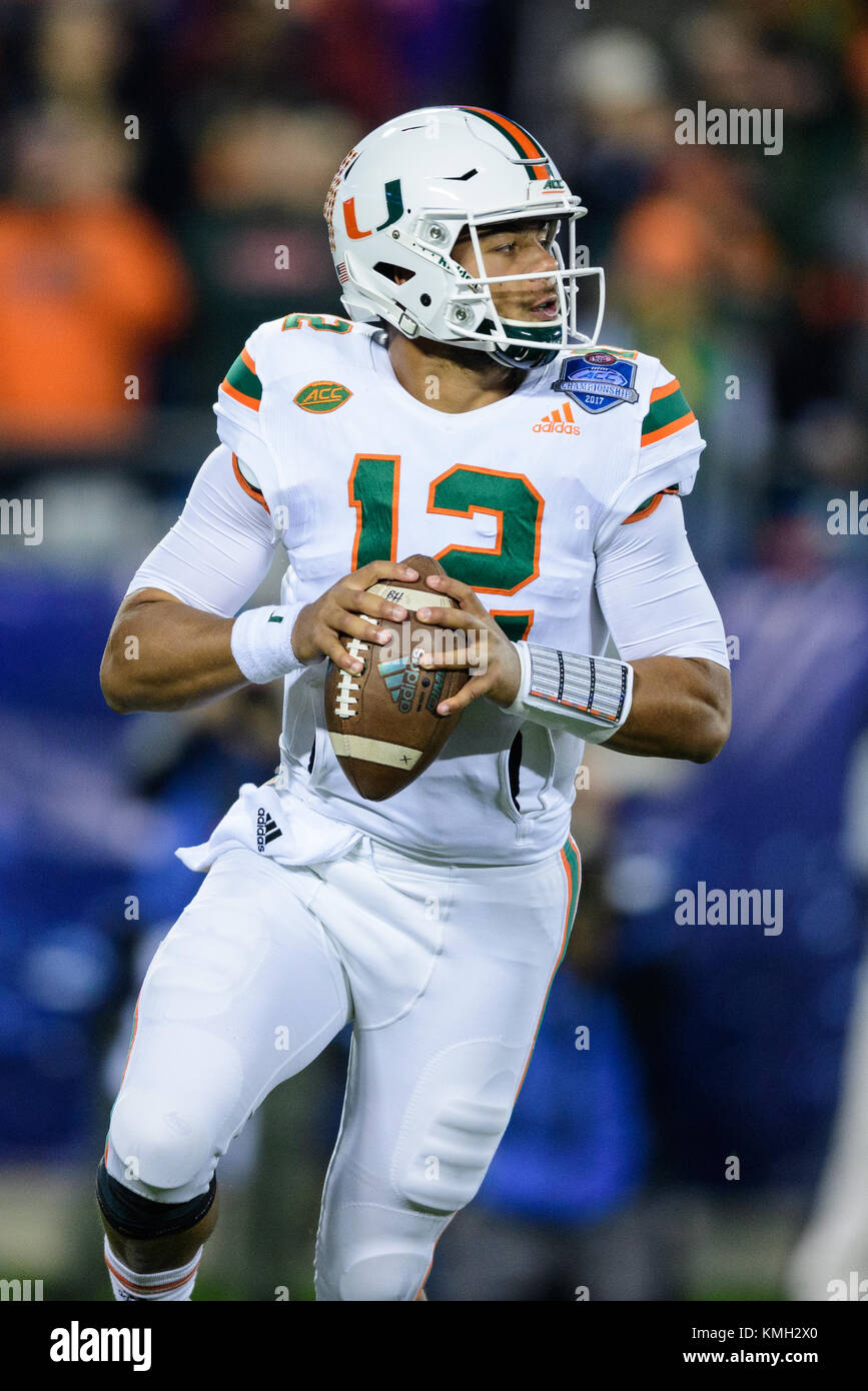 Miami quarterback Malik Rosier (12) during the ACC College Football ...