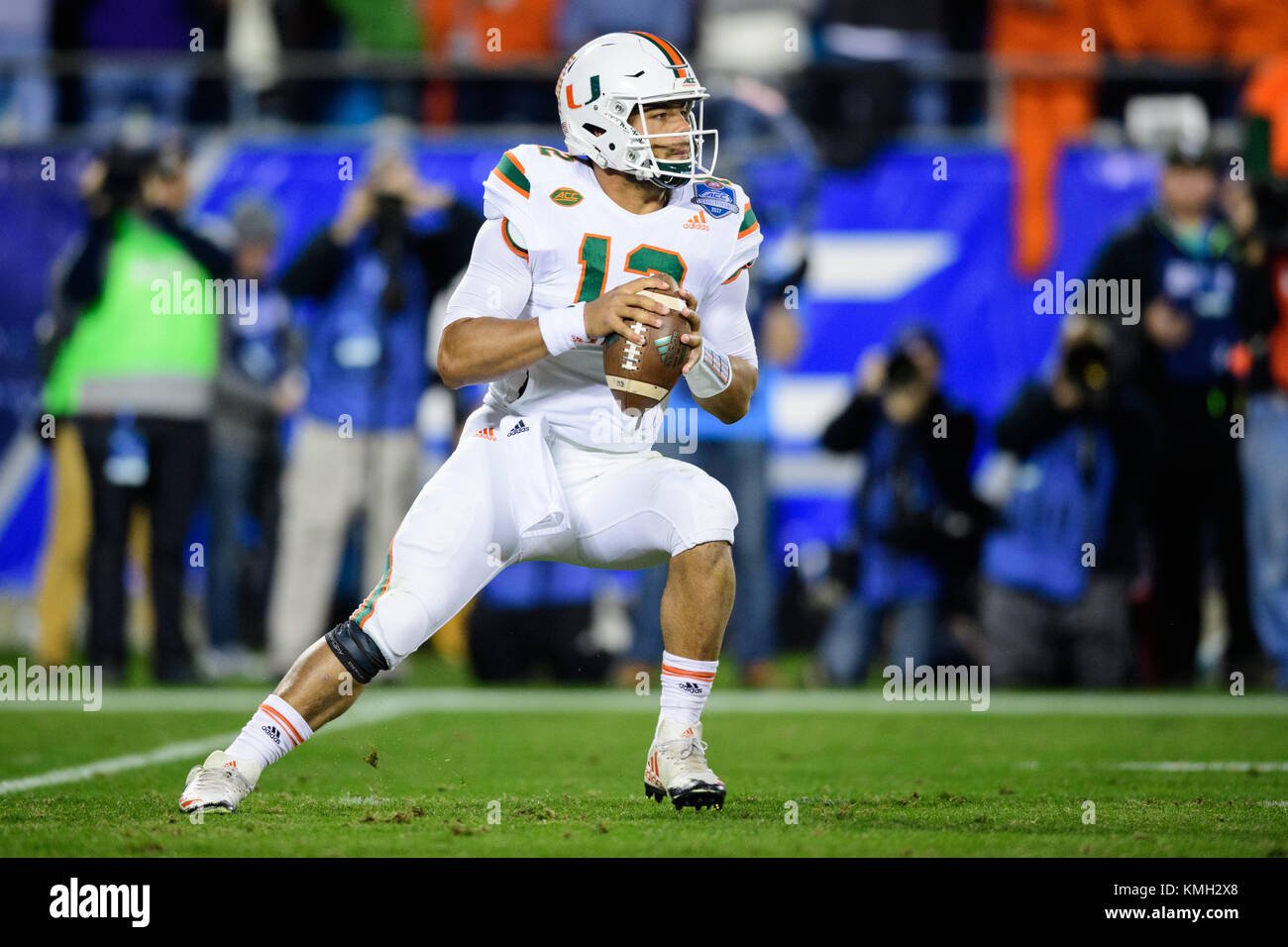 Miami quarterback Malik Rosier (12) during the ACC College Football ...
