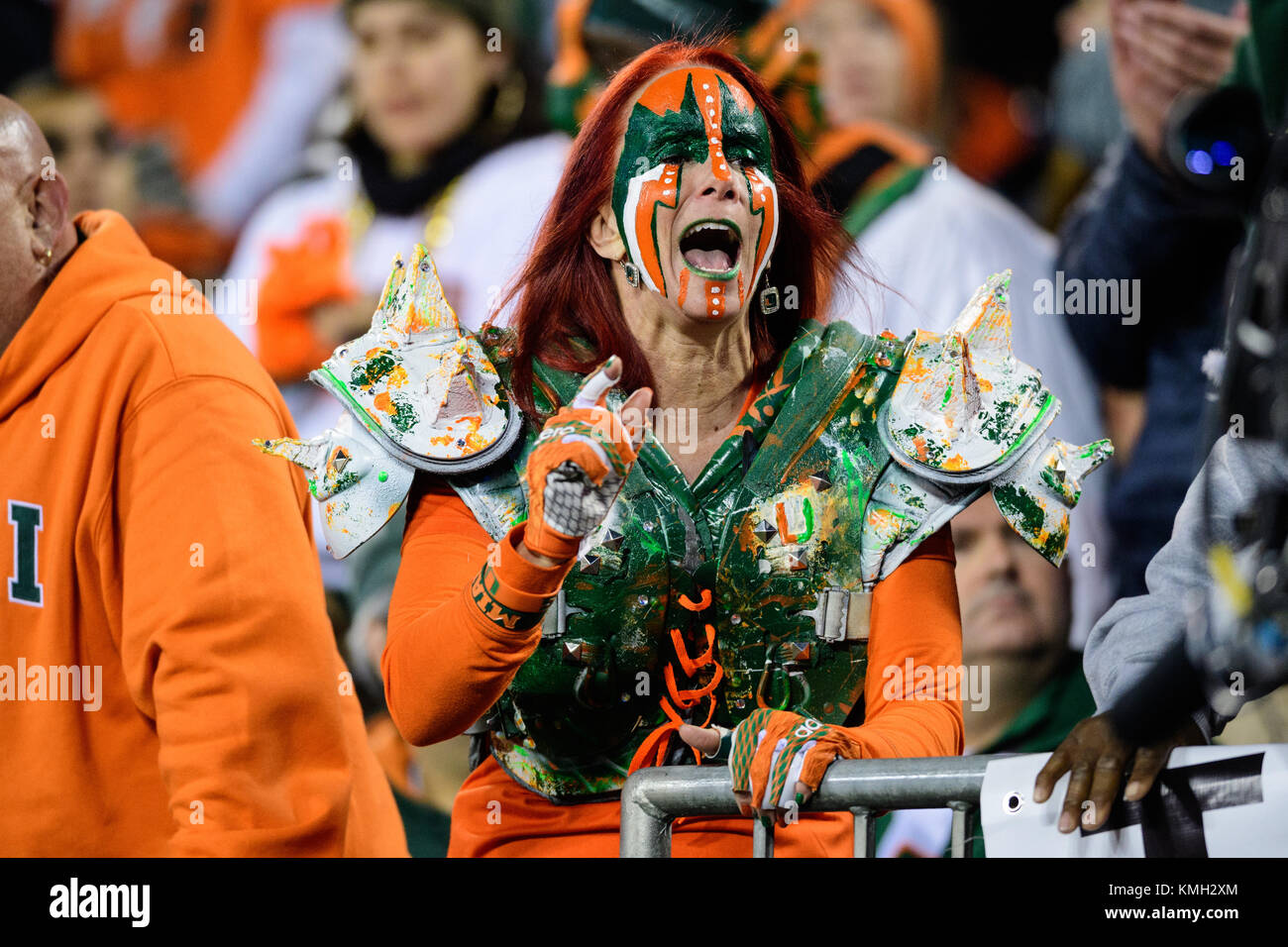 A Miami fan during the ACC College Football Championship game between ...