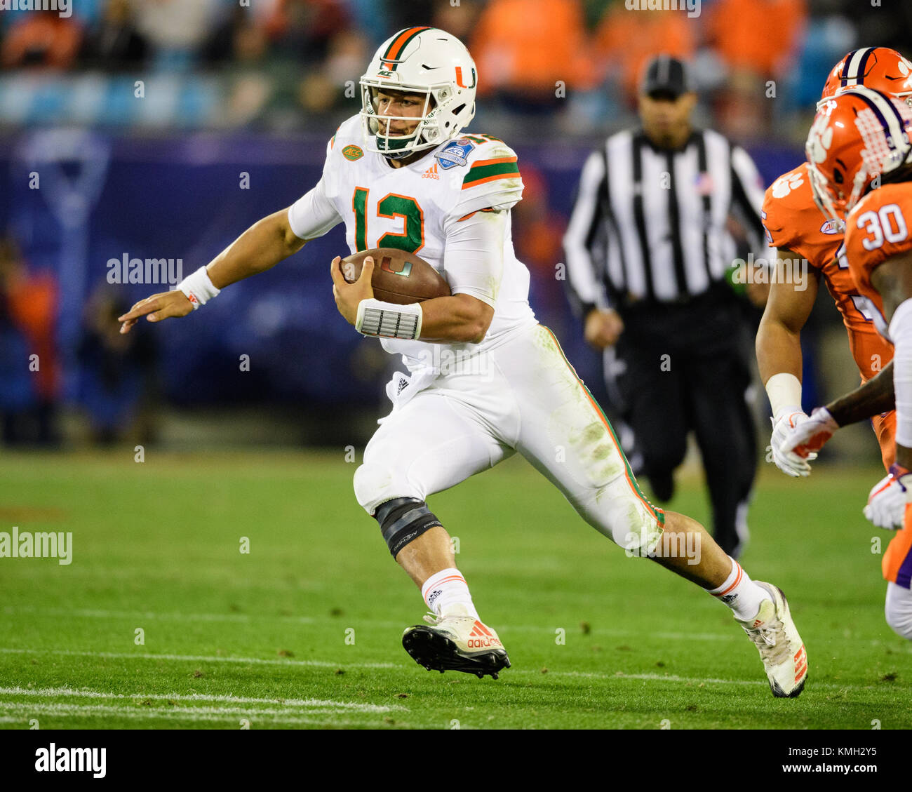 Miami quarterback Malik Rosier (12) during the ACC College Football ...