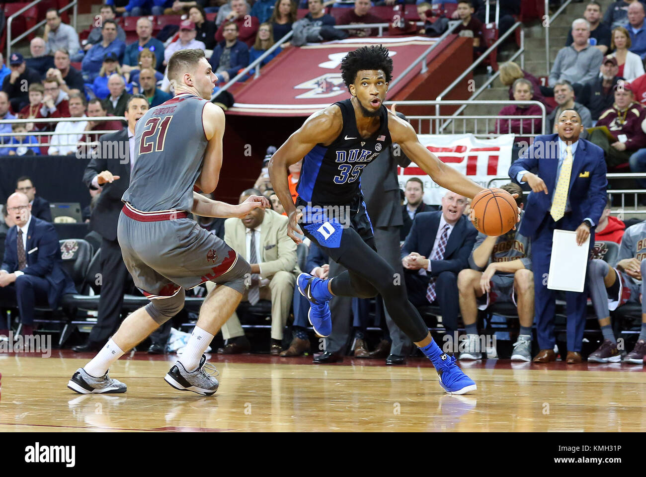 Conte Forum. 9th Dec, 2017. MA, USA; Duke Blue Devils forward Marvin ...