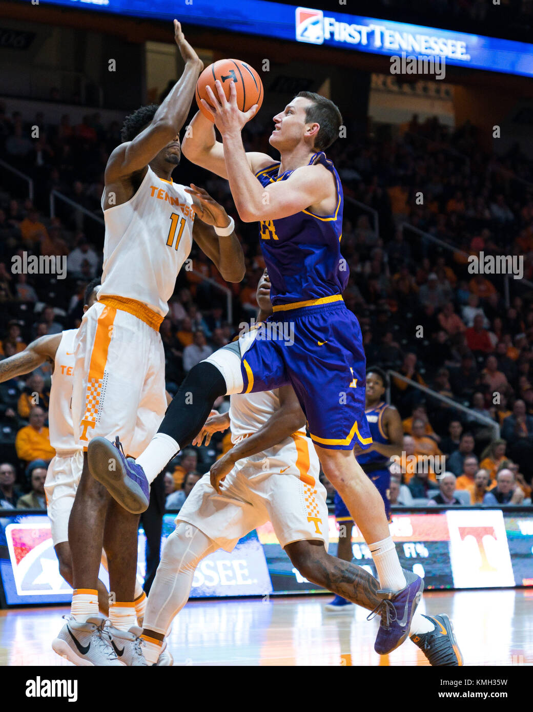 December 9, 2017: Garrison Mathews #24 of the Lipscomb Bisons drives to ...