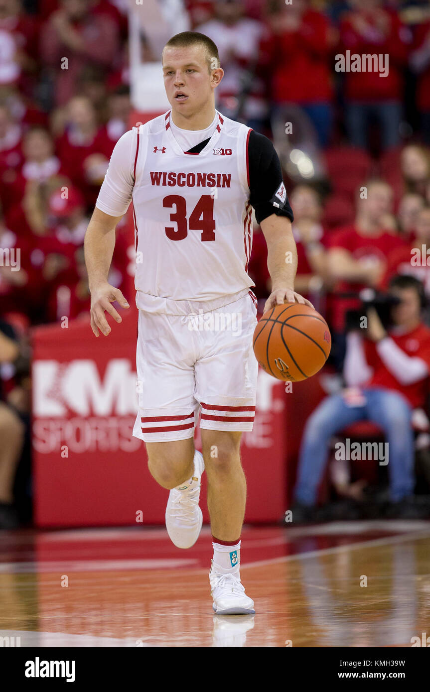 Madison, WI, USA. 9th Dec, 2017. Wisconsin Badgers guard Brad Davison ...