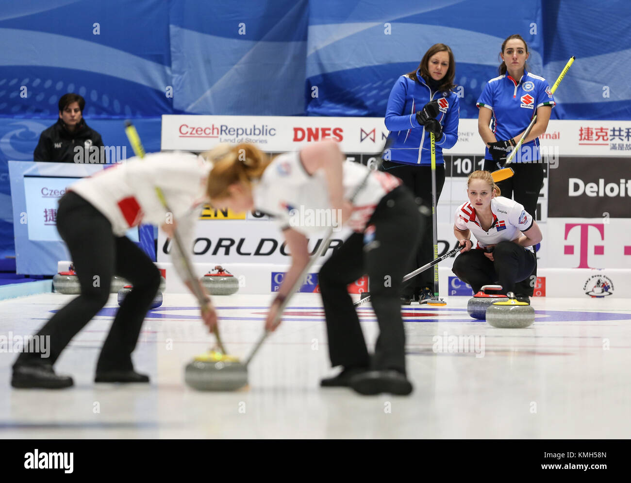 Pilsen, Czech Republic. 10th Dec, 2017. Denmark's Mathilde Halse (front ...