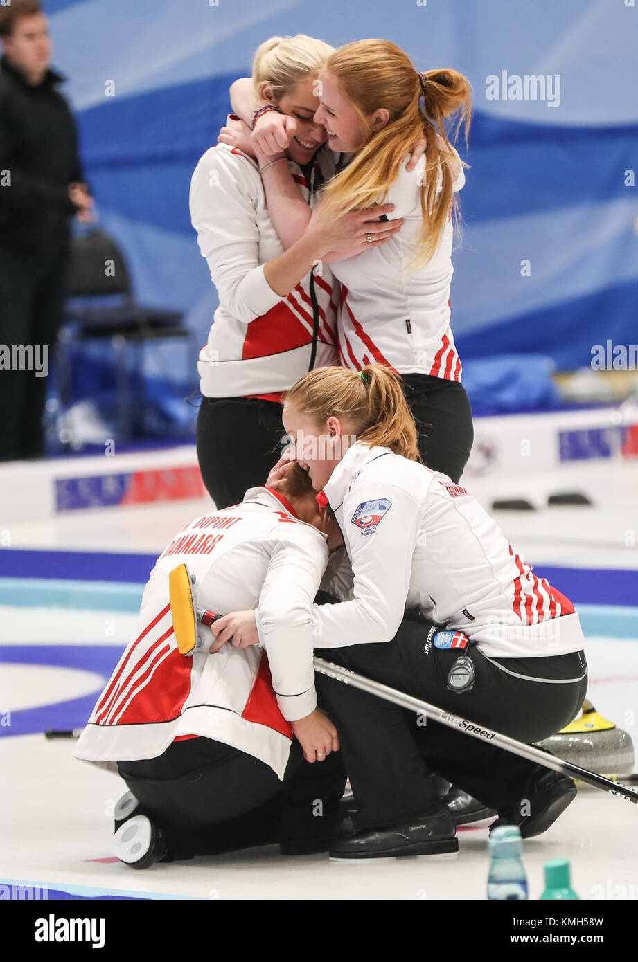 Pilsen, Czech Republic. 10th Dec, 2017. Denmark's players celebrate ...