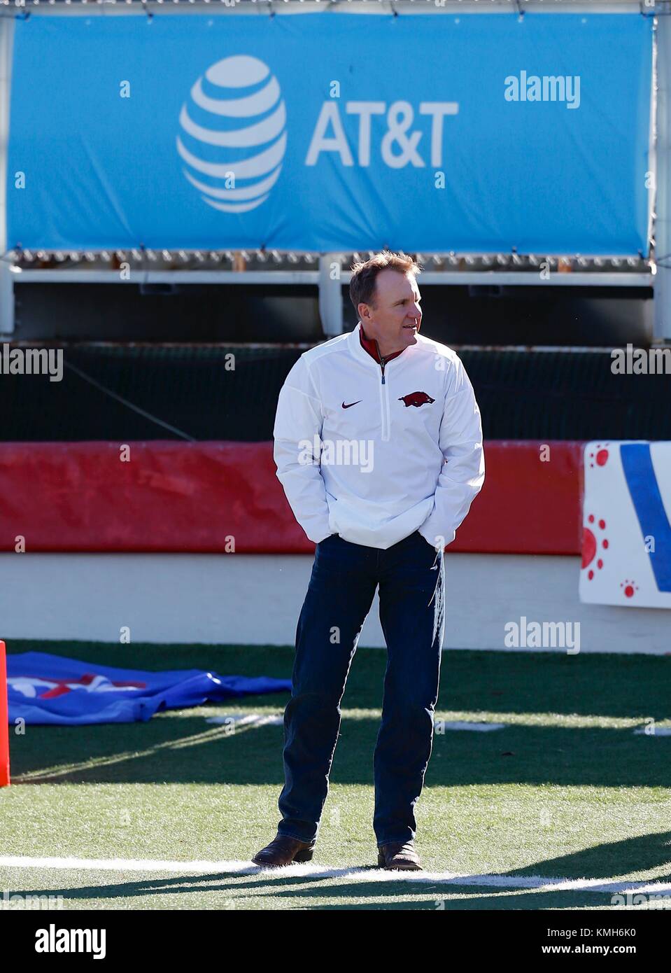 Watch The Game. 9th Dec, 2017. Arkansas Razorback newly hired Head ...