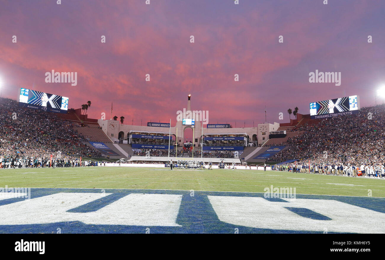 December 10, 2017 General view of the Los Angeles Coliseum during the ...