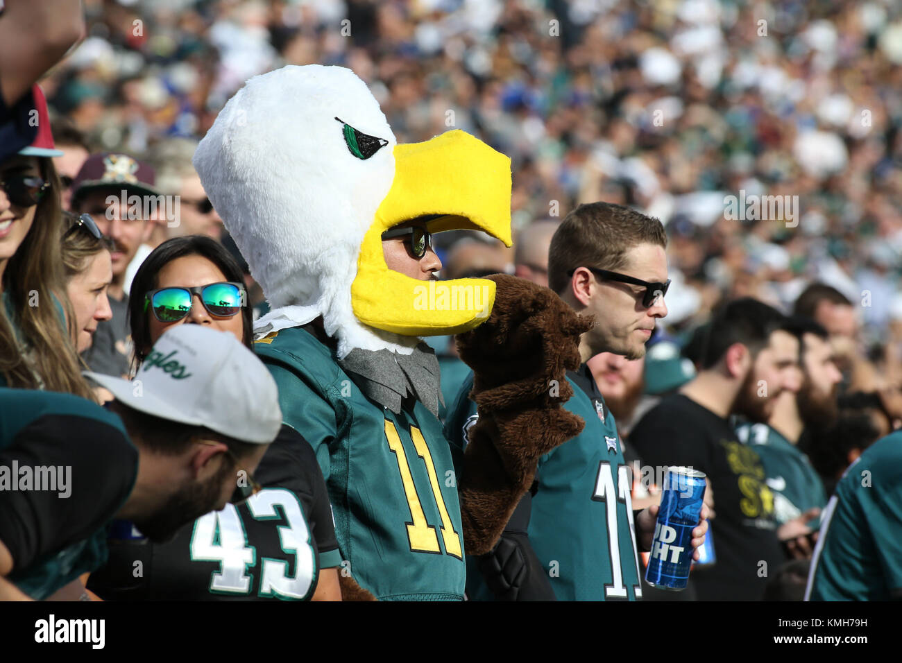 Los Angeles, CA, USA. 10th Dec, 2017. Philadelphia Eagles fan in an ...
