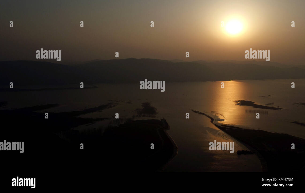 Nanyang. 10th Dec, 2017. Aerial photo taken on Dec. 10, 2017 shows the ...