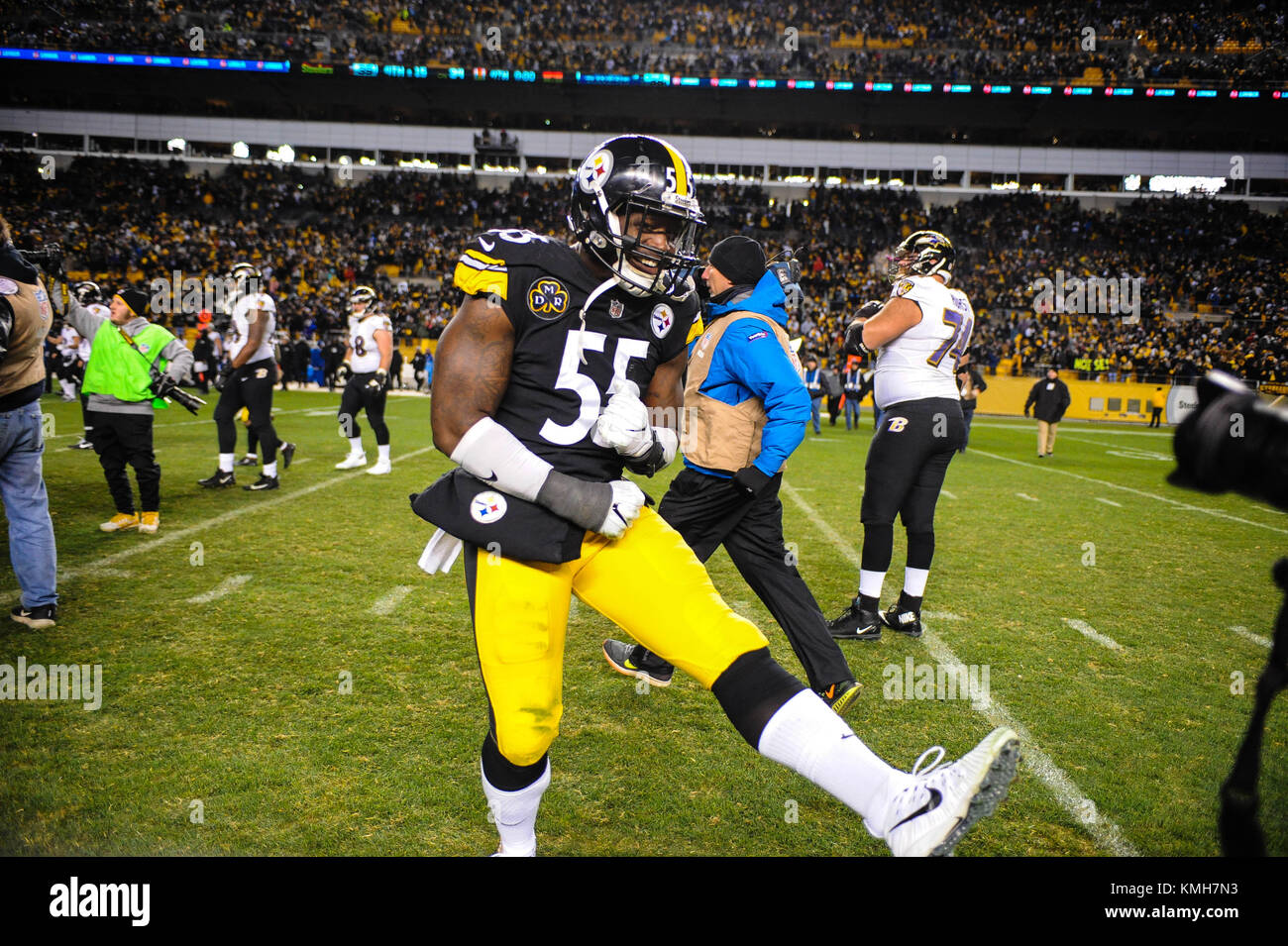 Pittsburgh, PA, USA. 10th Dec, 2017. Steelers Arthur Moats #55 during ...