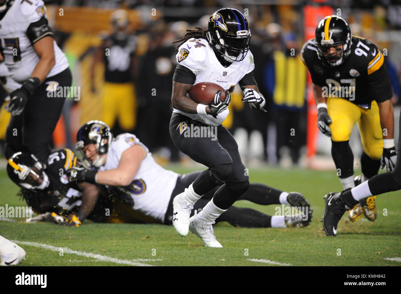 Pittsburgh, PA, USA. 10th Dec, 2017. Ravens Alex Collins #34 during the ...