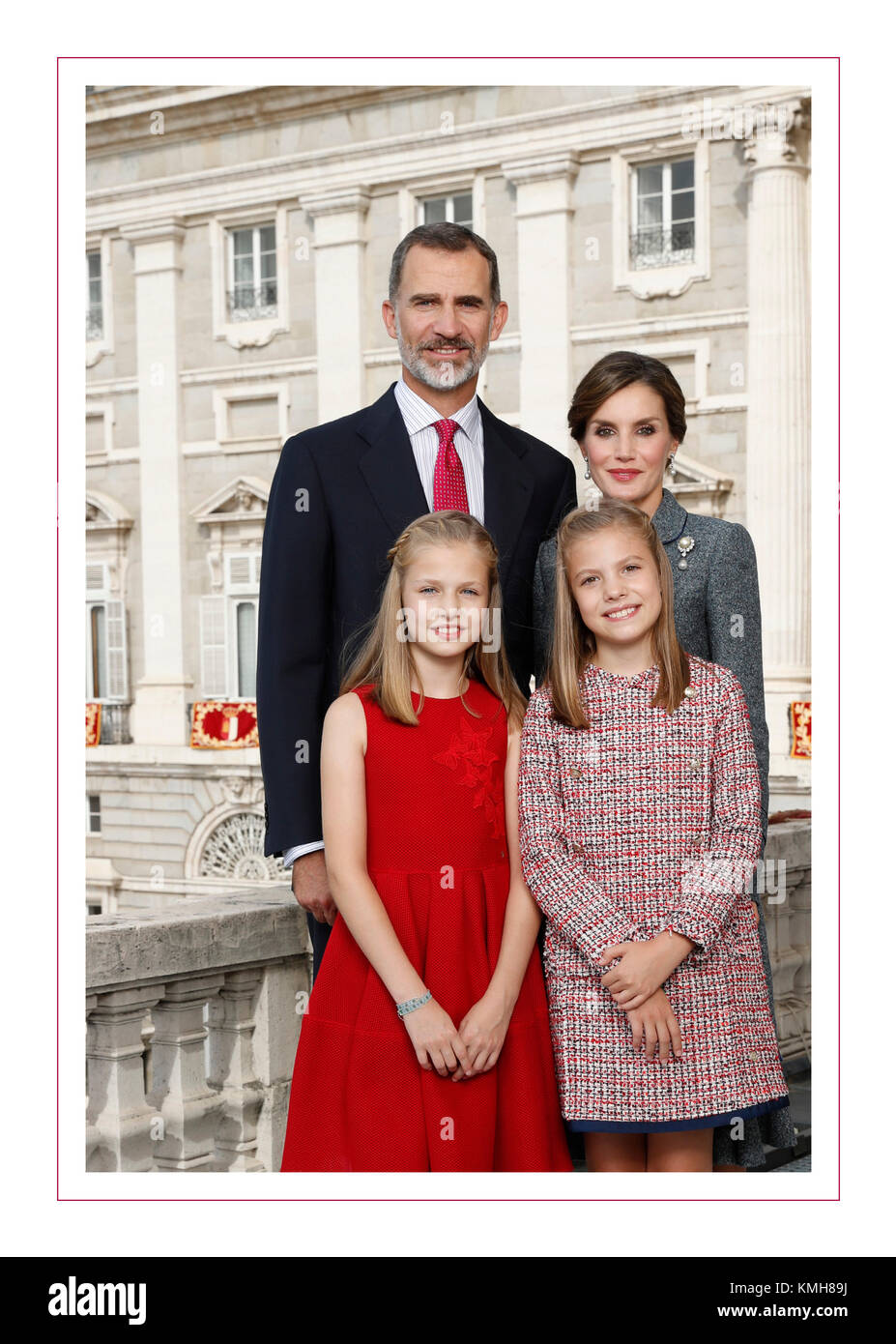 Kings of Spain Felipe VI and Letizia with their daughters the Princess ...