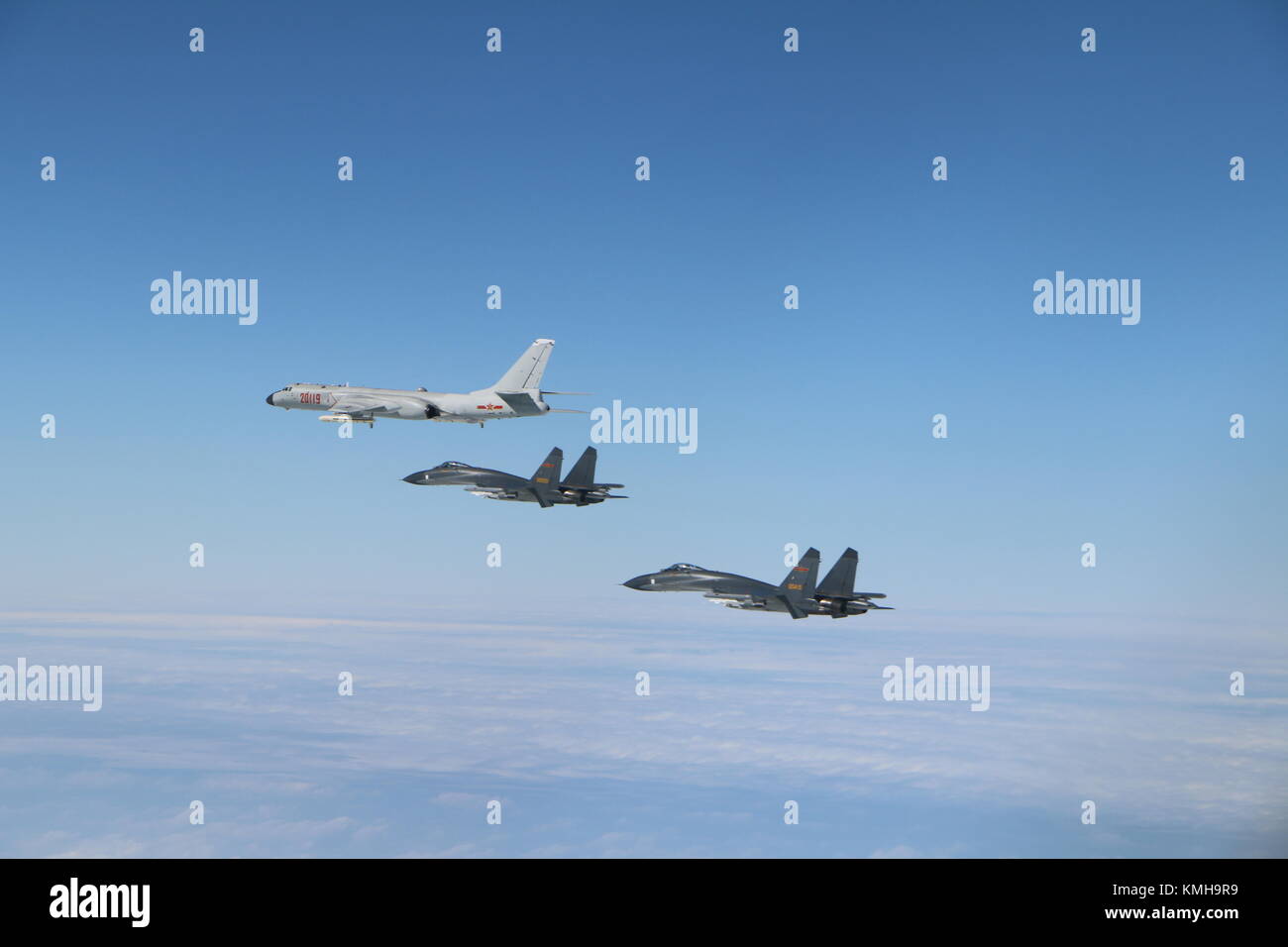 Beijing, China. 11th Dec, 2017. Aircraft of Chinese air force take part ...