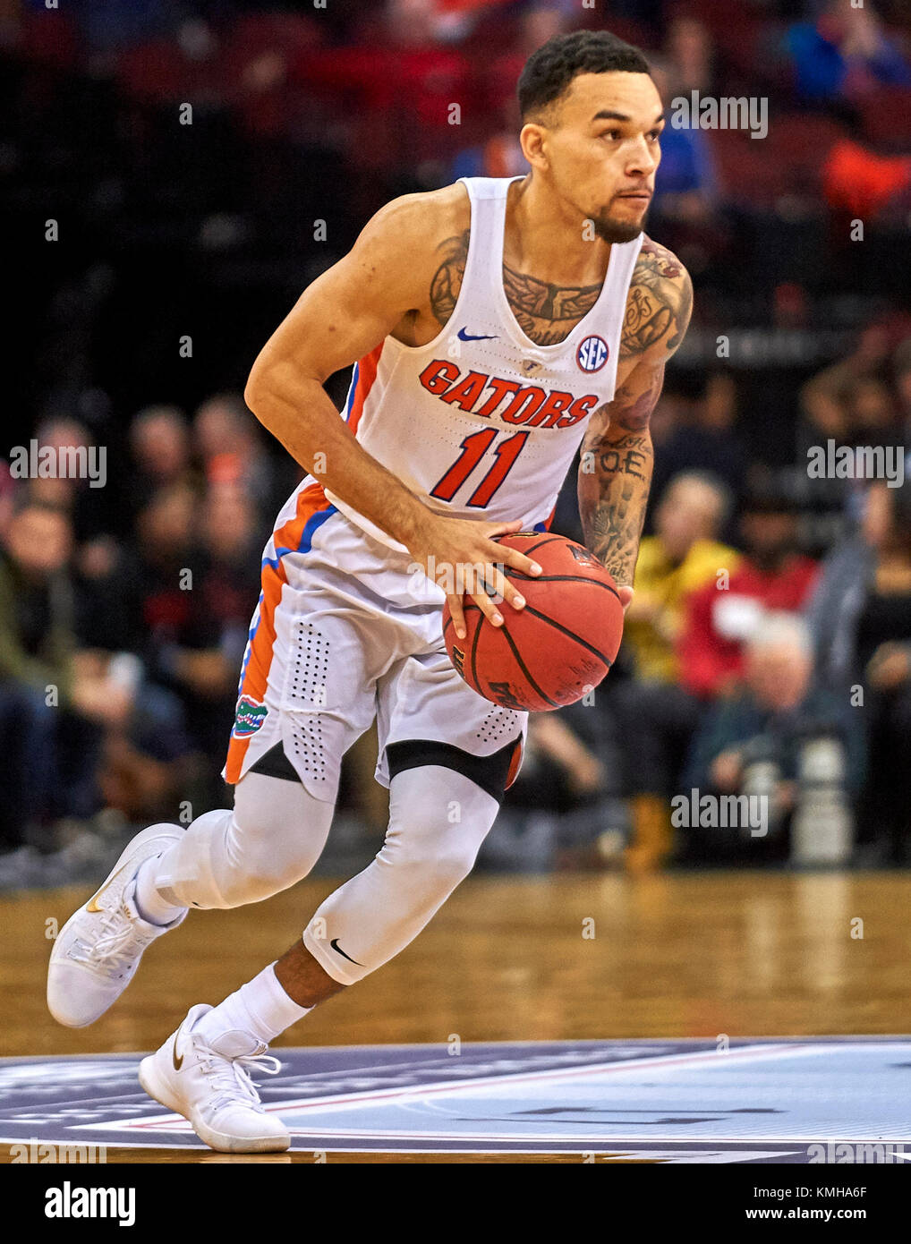 Newark, New Jersey, USA. 9th Dec, 2017. Florida's guard Chris Chiozza ...