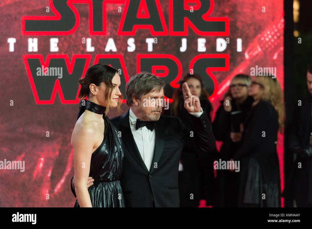 London, UK. 12th Dec, 2017. Daisy Ridley and Mark Hamill attend the ...