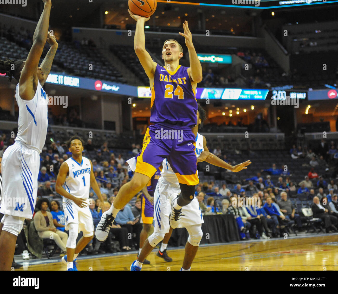 The Half. 12th Dec, 2017. TN, USA; Albany guard, JOE CREMO (24), drives ...