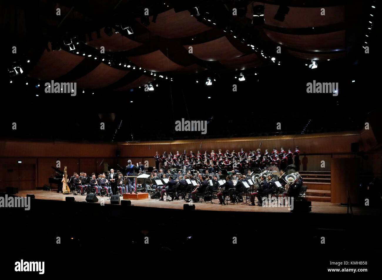 Rome, Italy - 11 December 2017: the State Police Band performs on the ...