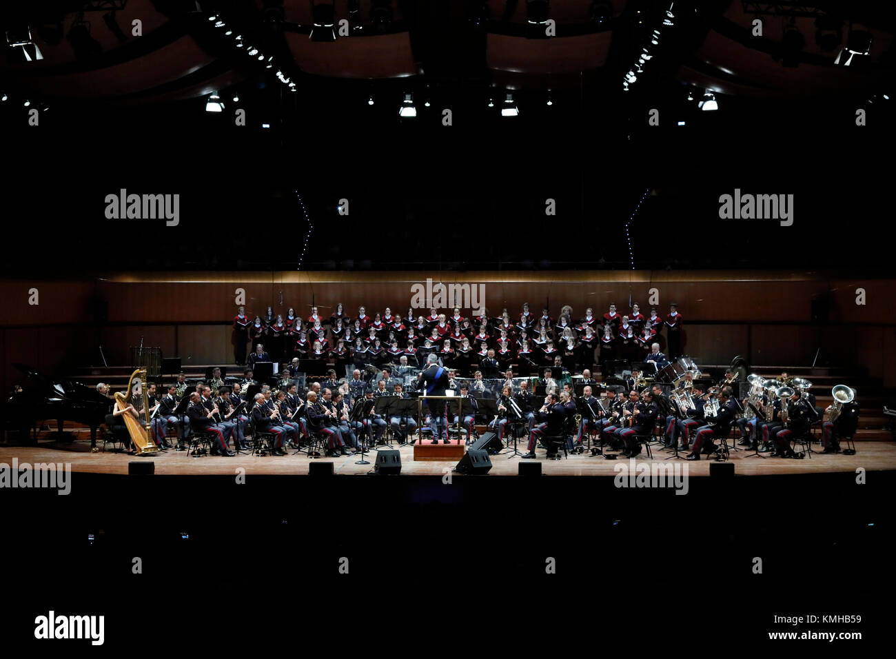 Rome, Italy - 11 December 2017: the State Police Band performs on the ...