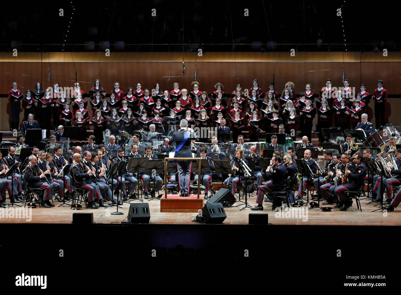 Rome, Italy - 11 December 2017: the State Police Band performs on the ...