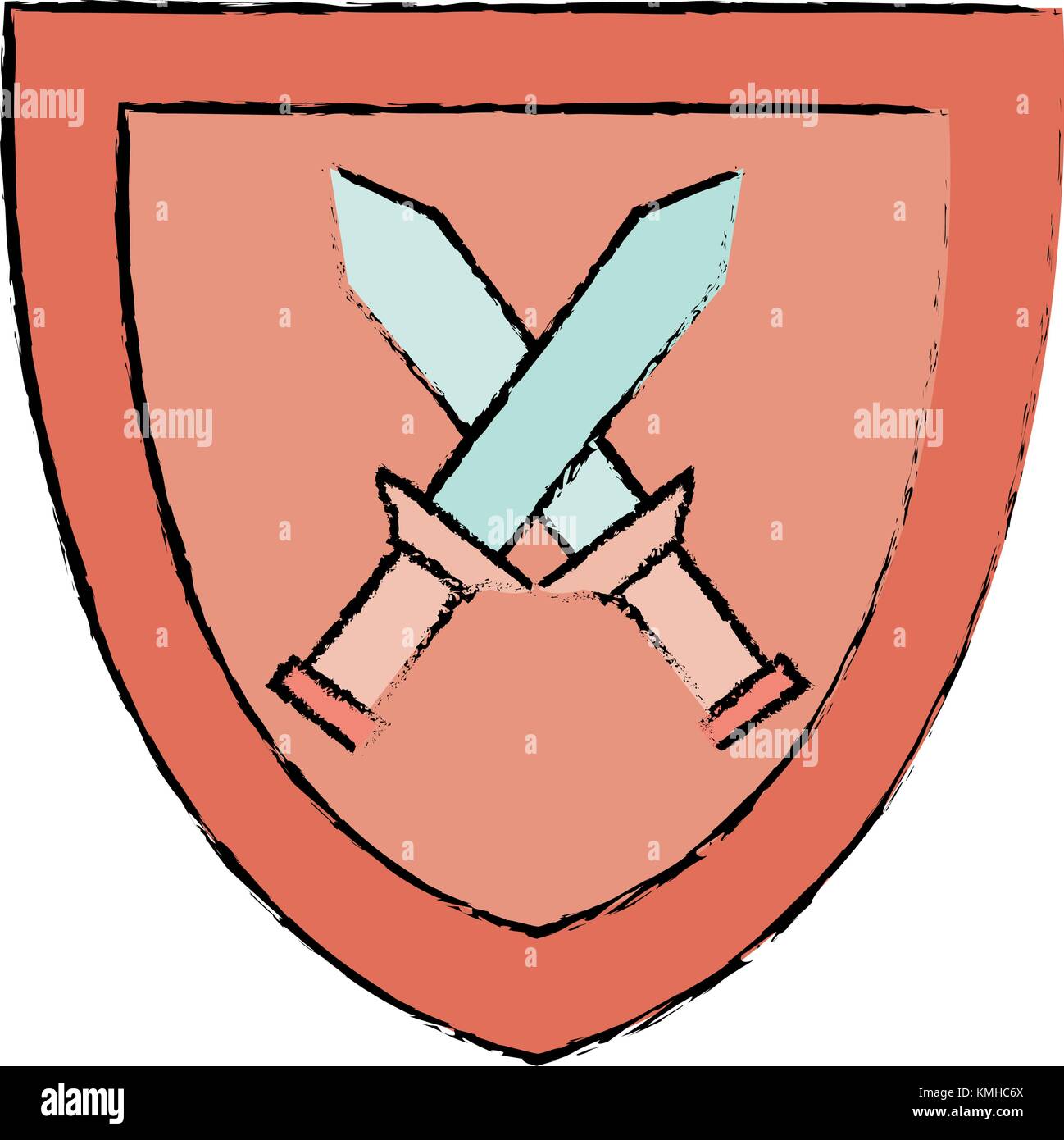 shield with warrior sword vector illustration design Stock Vector Image ...