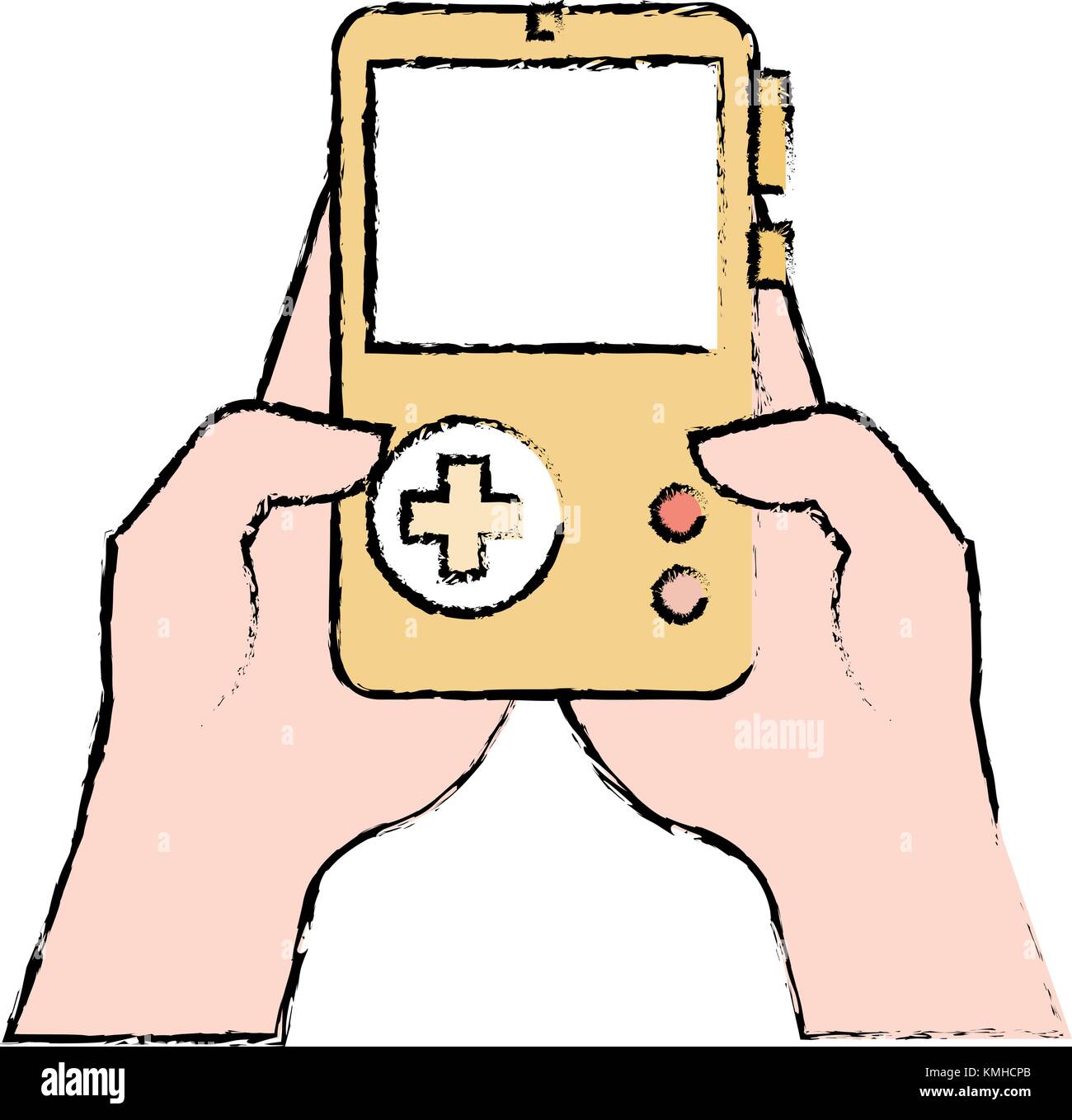 gamer with portable game video device vector illustration design Stock ...