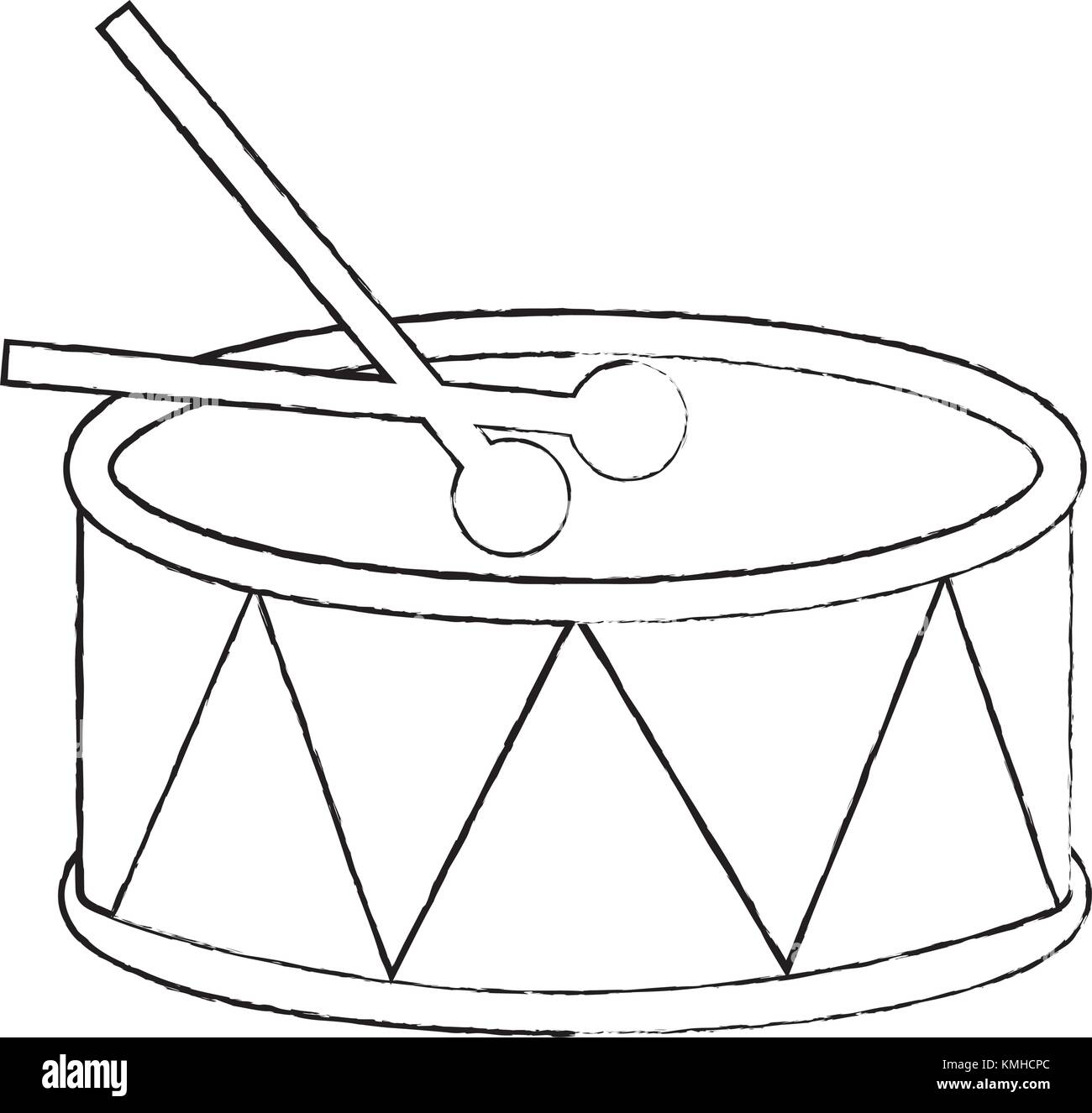 drum and sticks music instrument percussion Stock Vector Image & Art ...