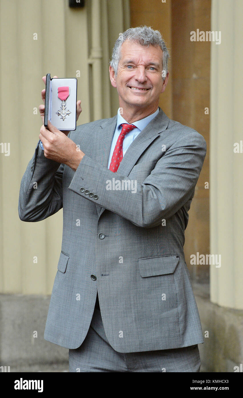 Tony Hawks with his Member of the British Empire (MBE) medal presented ...