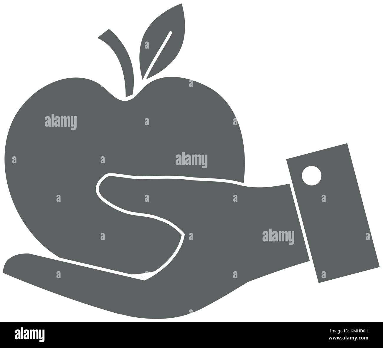 hand with apple fresh vector illustration design Stock Vector Image ...