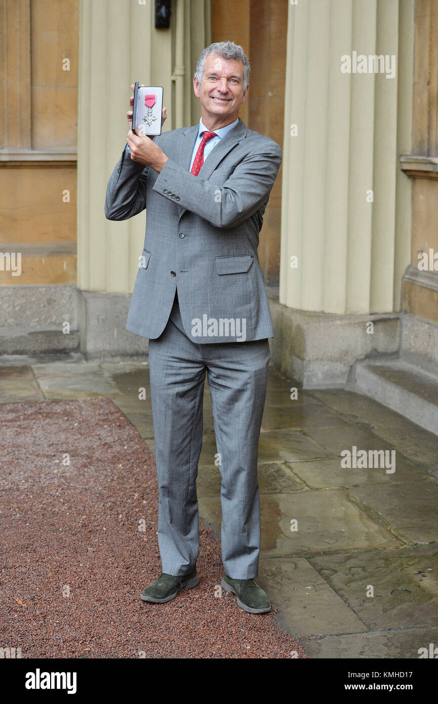 Tony Hawks with his Member of the British Empire (MBE) medal presented ...