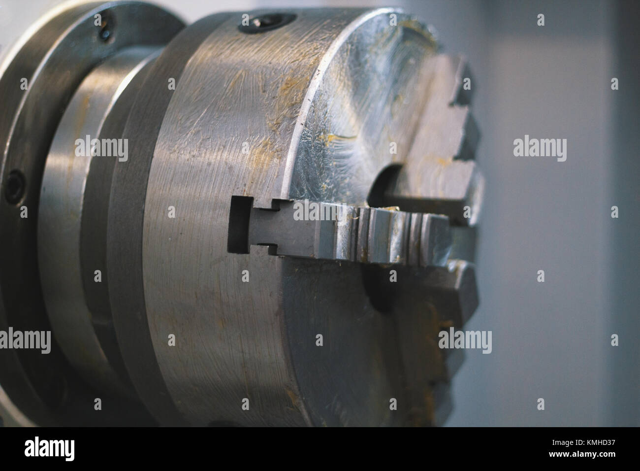 Rotated mechanism - processing of metal working, industrial background ...