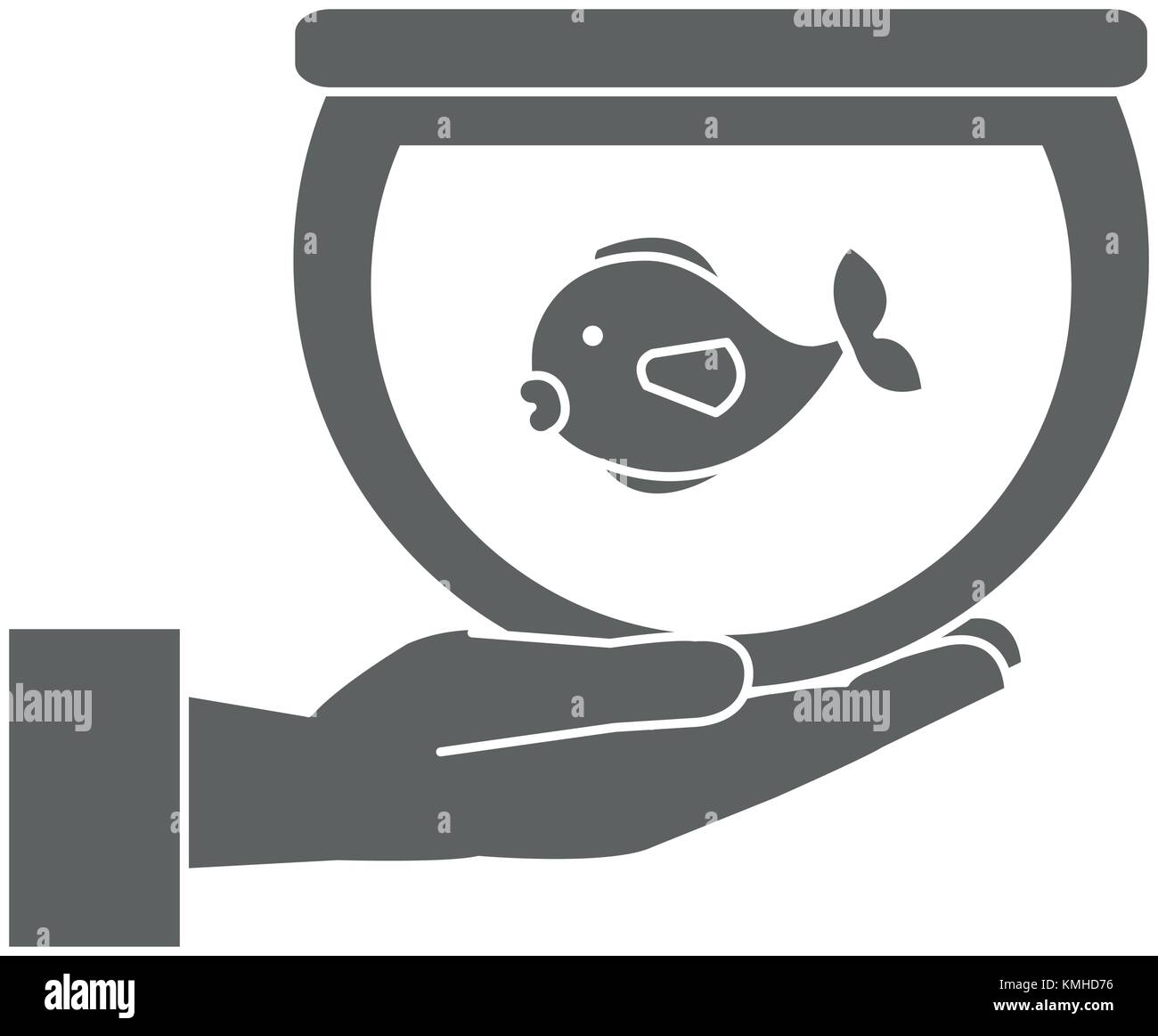 hand with fish in aquarium vector illustration design Stock Vector ...