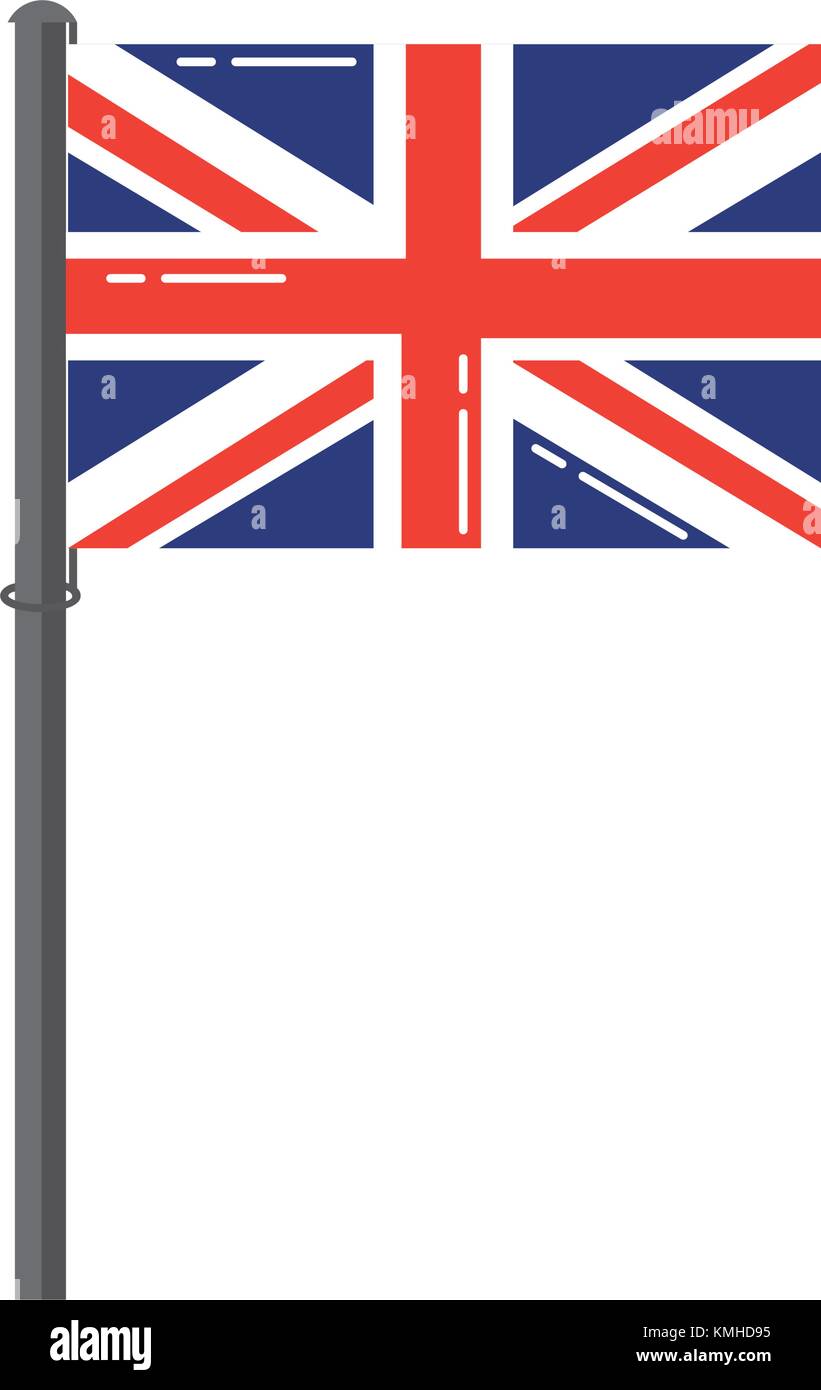 great britain flag on a silver metallic pole Stock Vector Image & Art ...