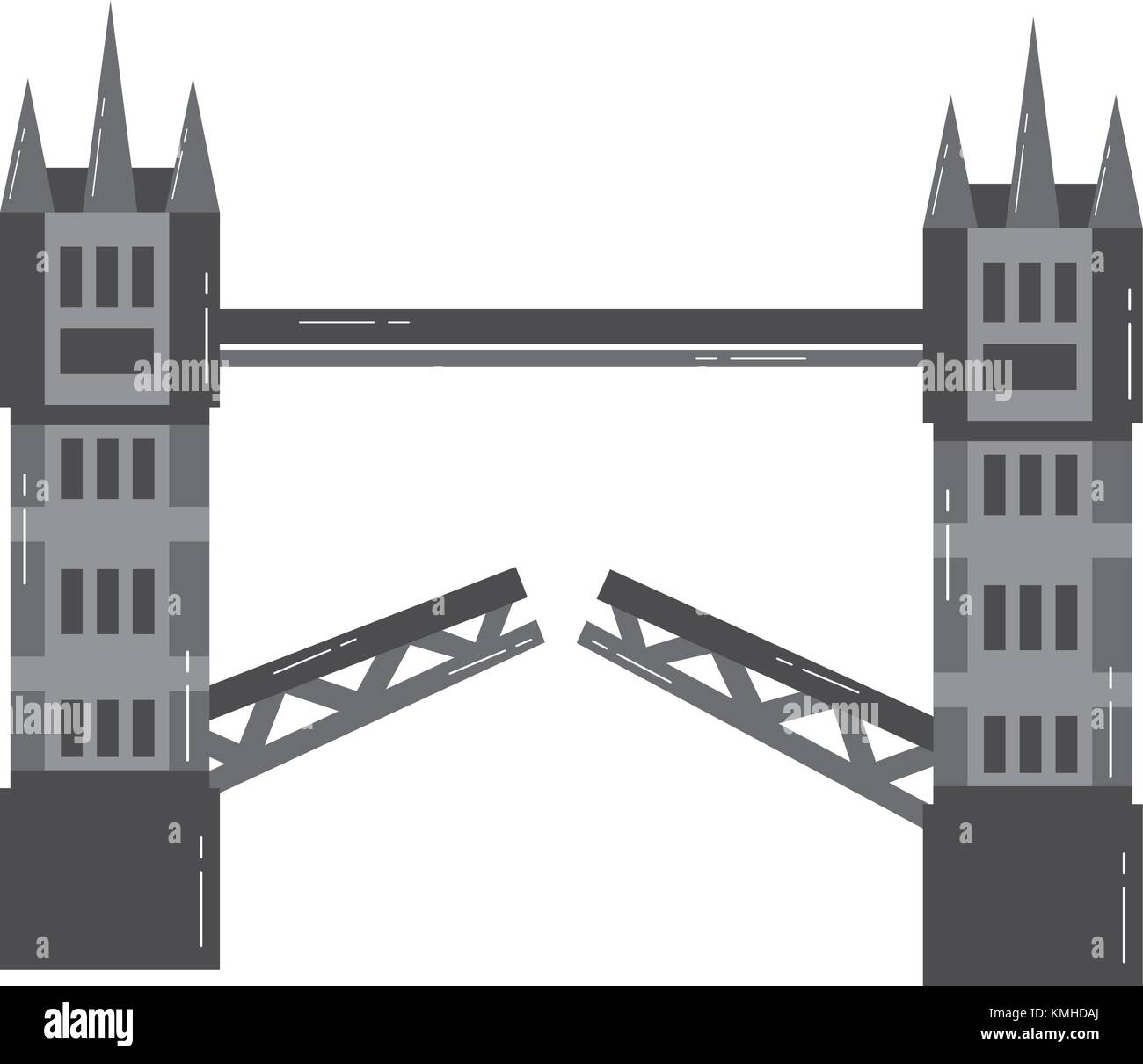 Tower bridge open Stock Vector Images - Alamy