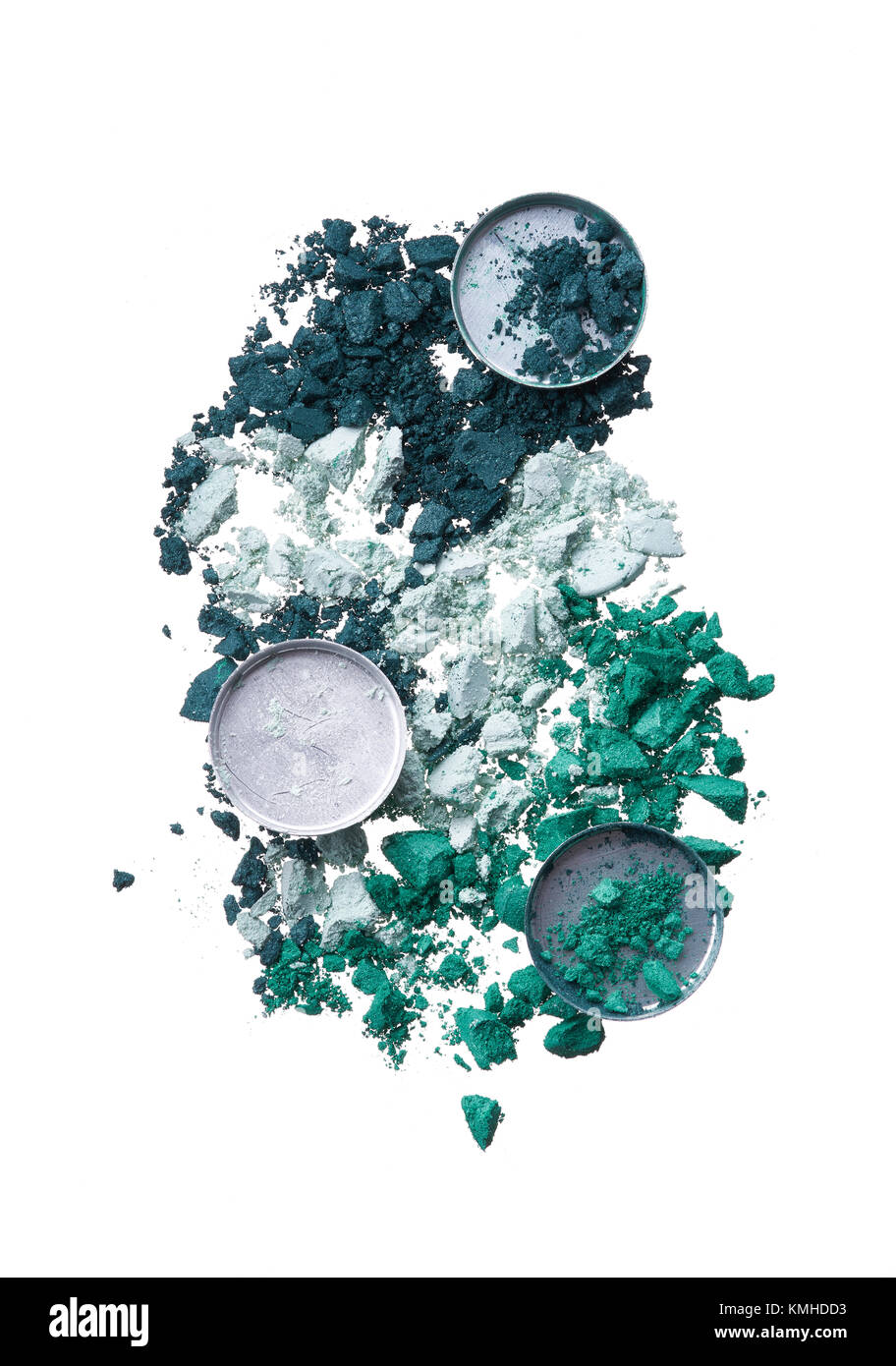 broken cosmetic products on white background Stock Photo - Alamy