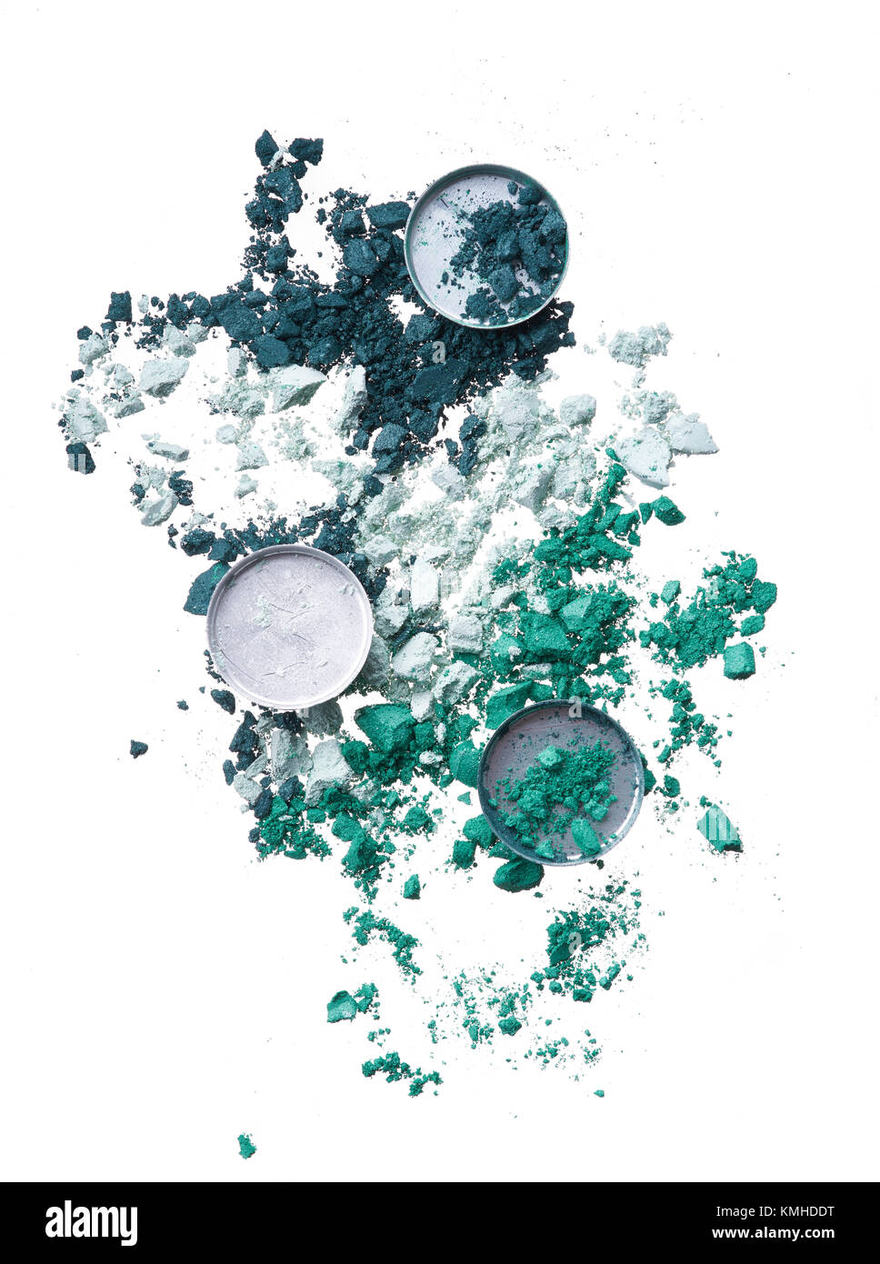 broken cosmetic products on white background Stock Photo - Alamy