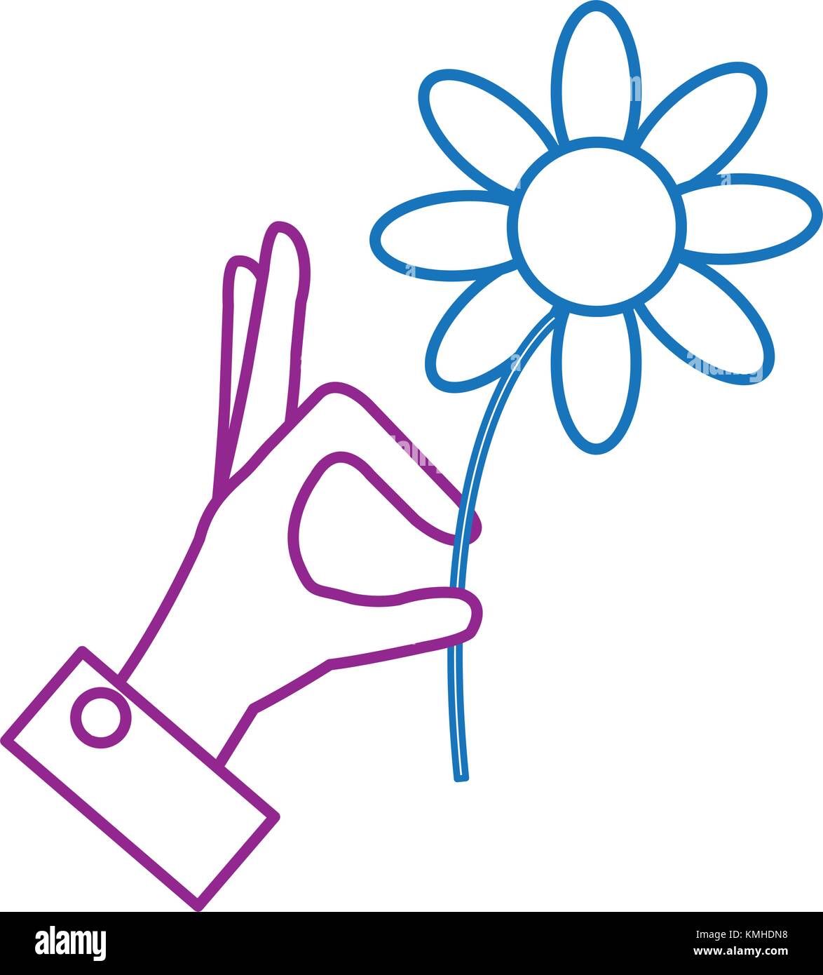 hand with beautiful flower vector illustration design Stock Vector ...