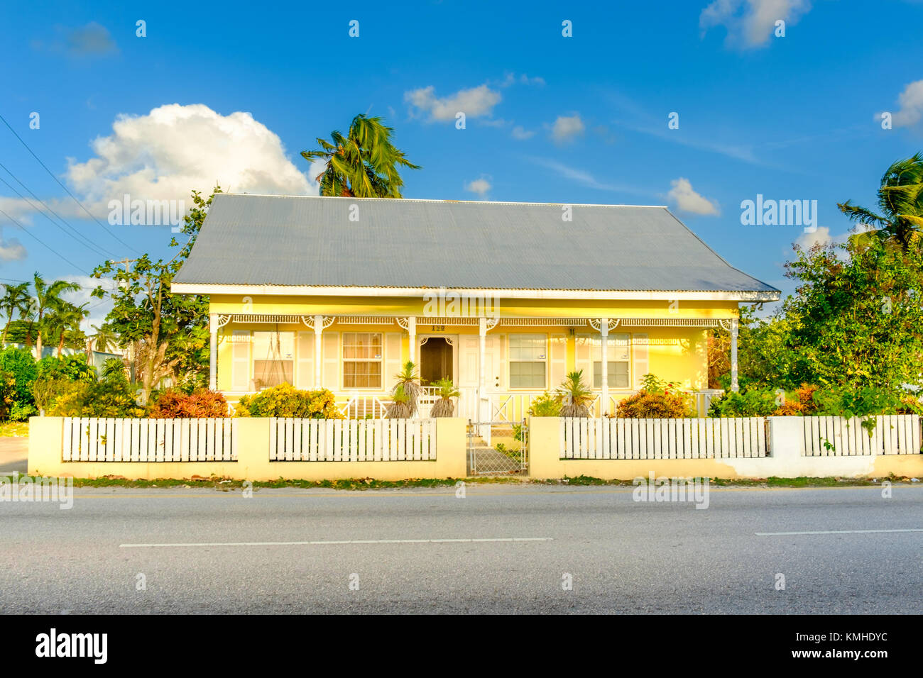 Grand Cayman, Cayman Islands, Nov 2017, Caribbean-style house with a ...